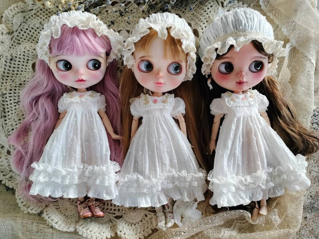 Blythe Two Piece Set Blythe Vintage Dress Blythe White - Etsy
