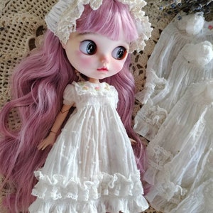 Blythe Two Piece Set, Blythe Vintage Dress, Blythe White Dress, Neo ...