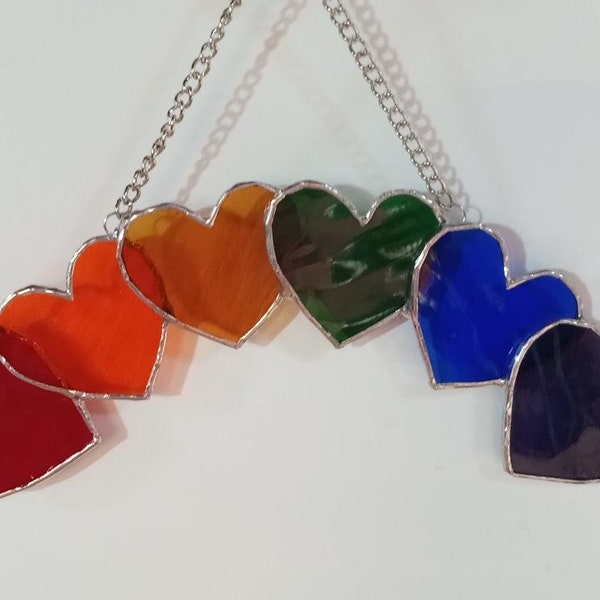 Stained Glass Rainbow Heart - Etsy