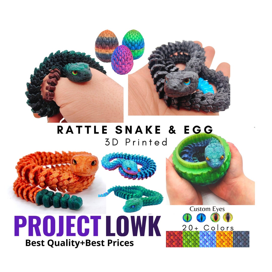 Flexi Articulated Rattle Snake Desk Toys Valentine Gifts Dragons D&D 3D ...