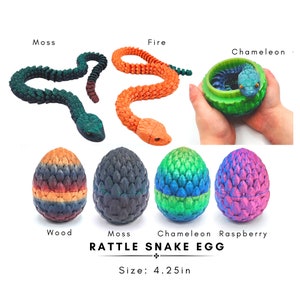 Flexi Articulated Rattle Snake Desk Toys Valentine Gifts Dragons D&D 3D ...