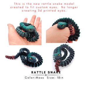 Flexi Articulated Rattle Snake Desk Toys Valentine Gifts Dragons D&D 3D ...