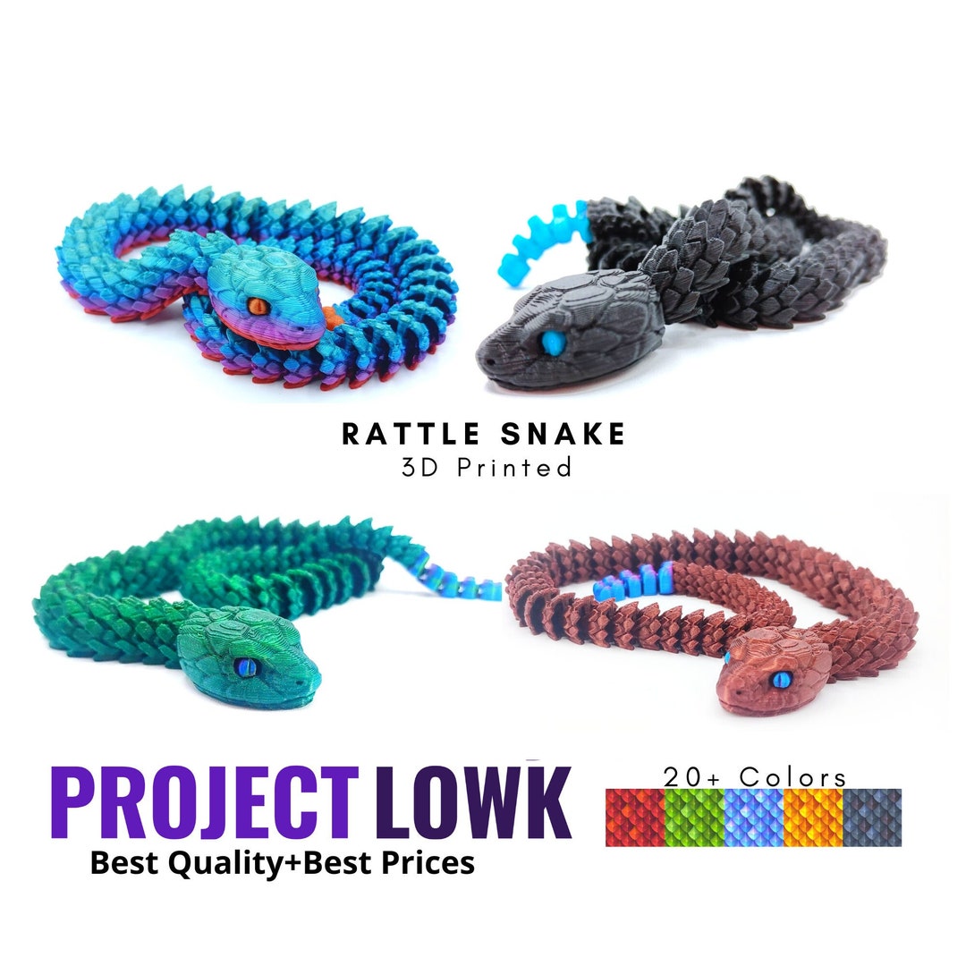 Flexi Articulated Rattle Snake Desk Toys Gifts Dragons D&D 3D Prints ...