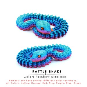 Flexi Articulated Rattle Snake Desk Toys Valentine Gifts Dragons D&D 3D ...