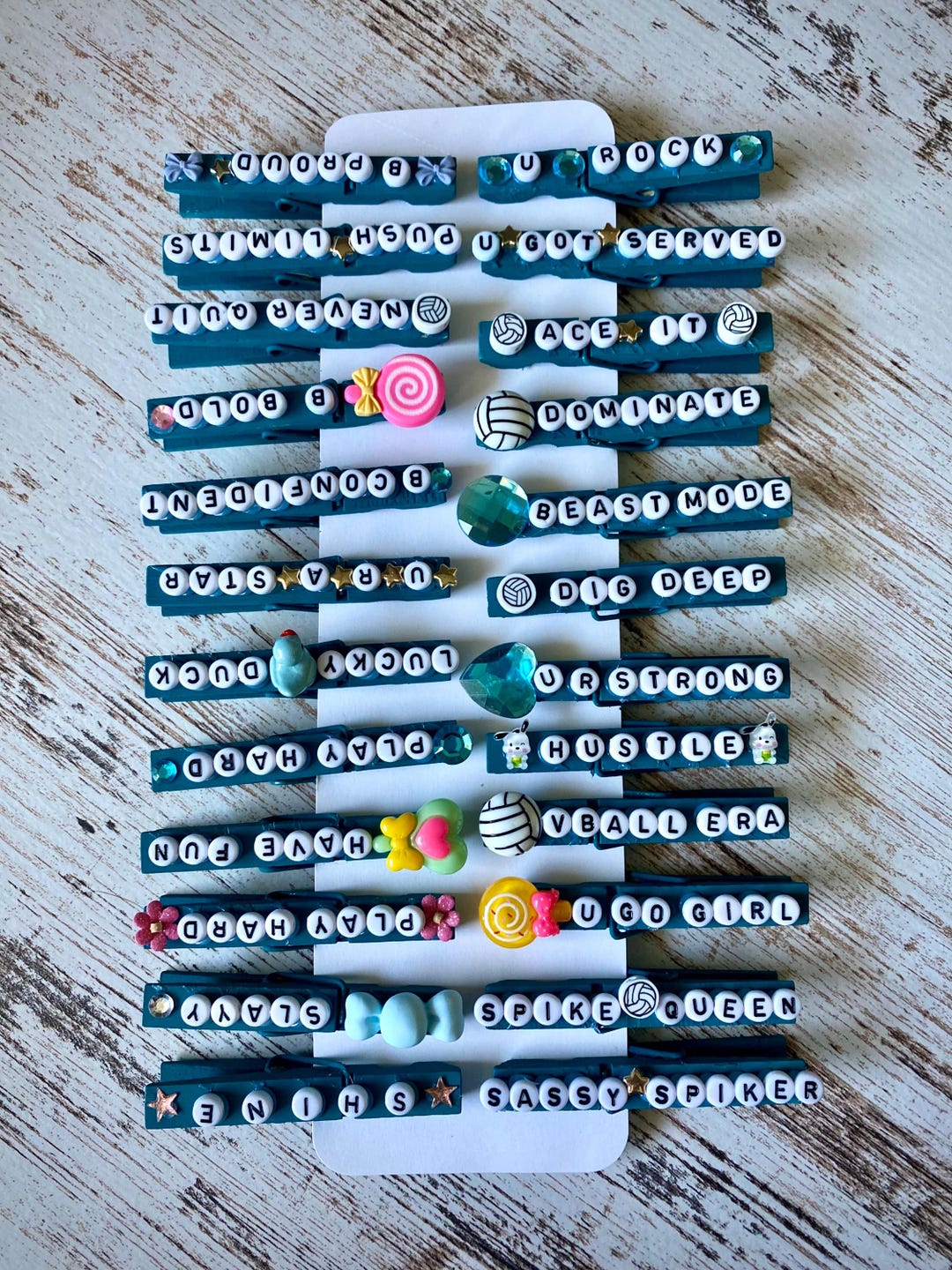 Volleyball Clothespin Pins: Motivational Team Spirit Clips - Etsy