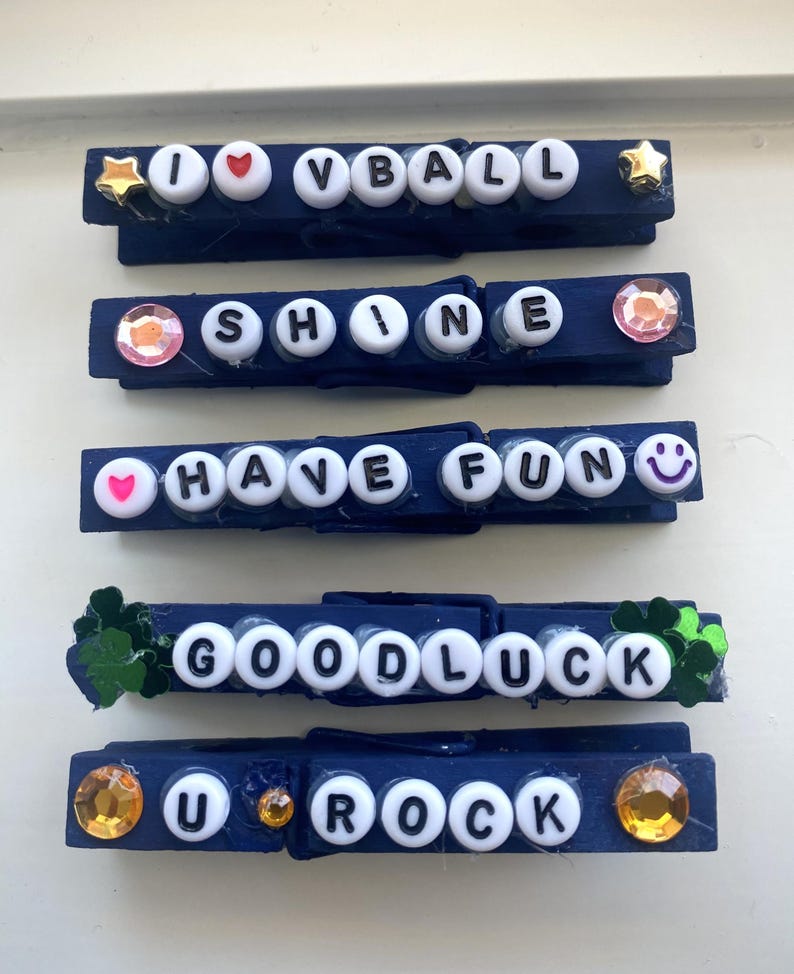Volleyball Clothespin Pins: Motivational Team Spirit Clips - Etsy