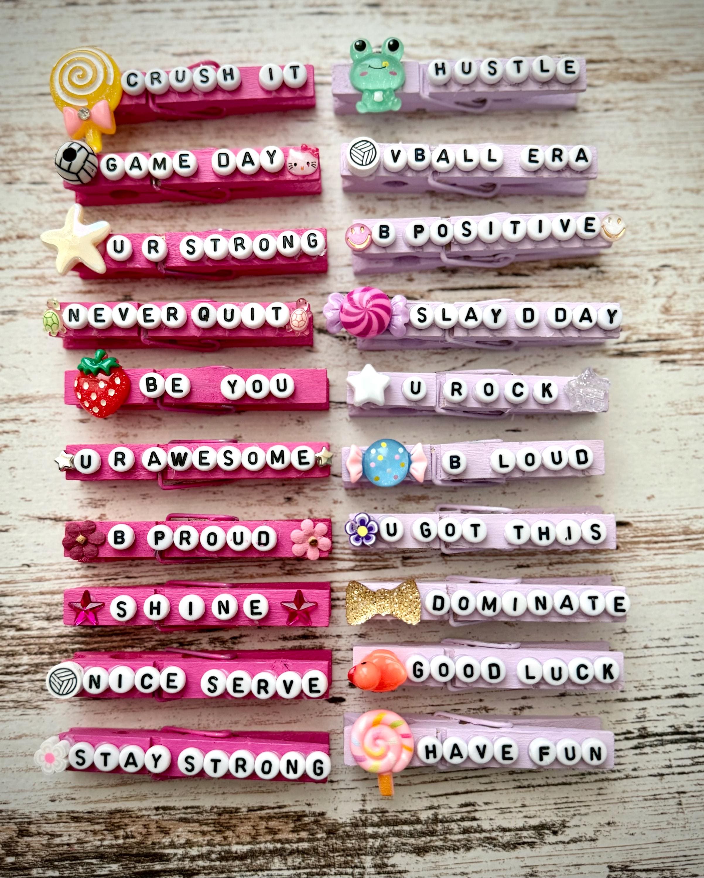 Volleyball Clothespin Pins: Motivational Team Spirit Clips - Etsy
