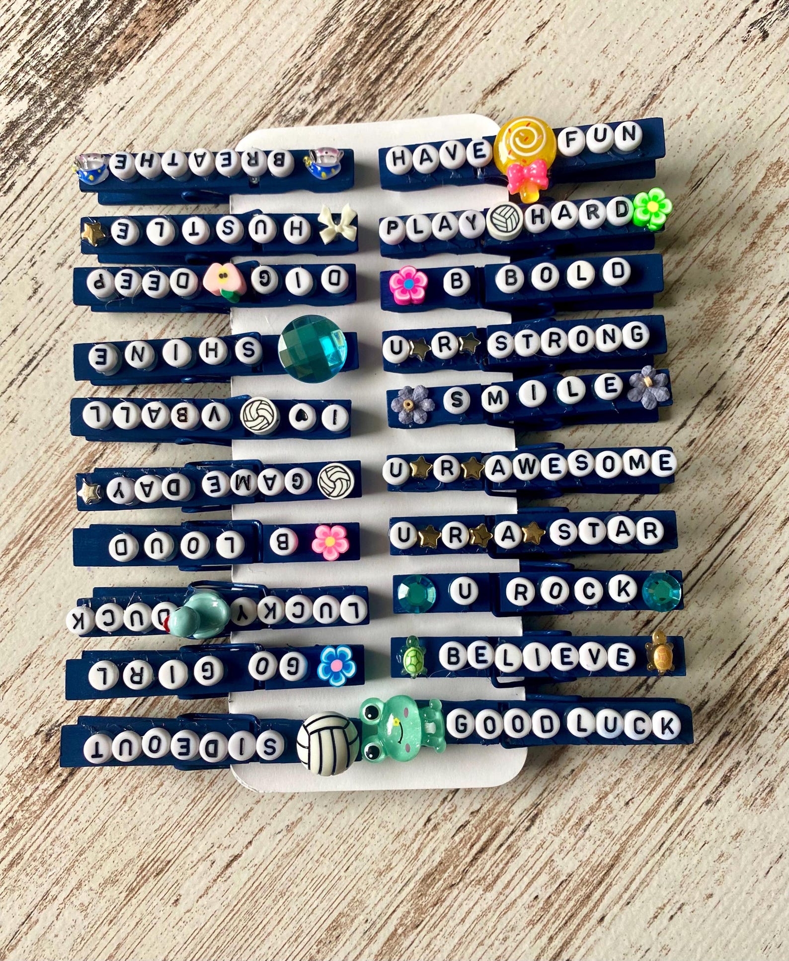 Volleyball Clothespin Pins: Motivational Team Spirit Clips - Etsy