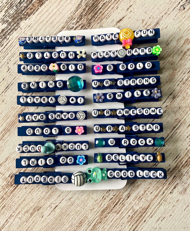 Volleyball Clothespin Pins: Motivational Team Spirit Clips - Etsy