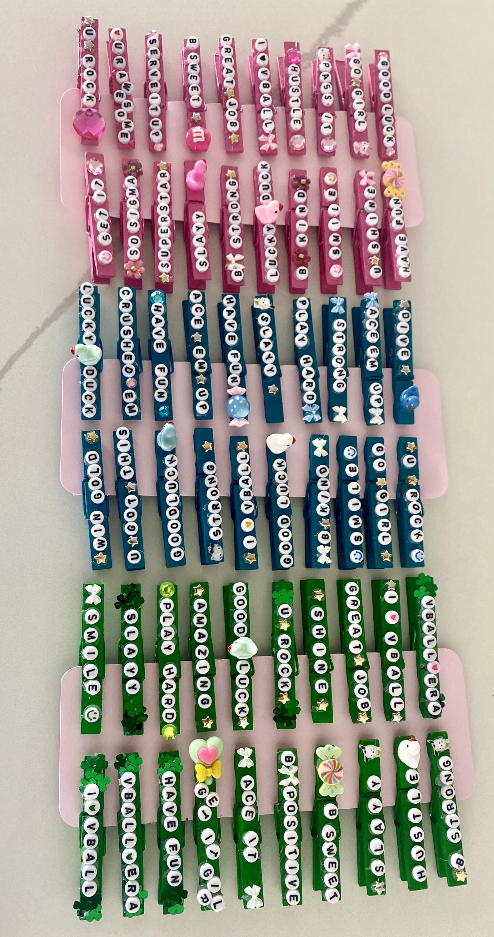 Volleyball Clothespin Pins: Motivational Team Spirit Clips - Etsy