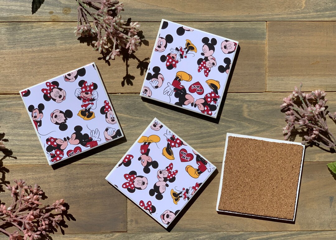 Coaster Set - Mickey Mouse Coasters - Etsy