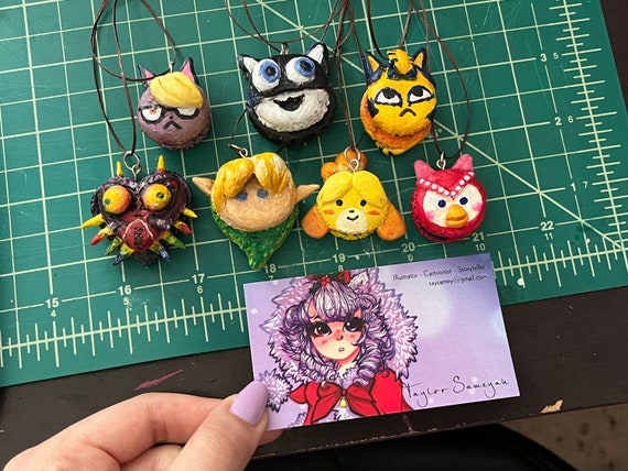 Custom Handmade Video Game Necklace Pendant Macaron Shape Clay - Etsy