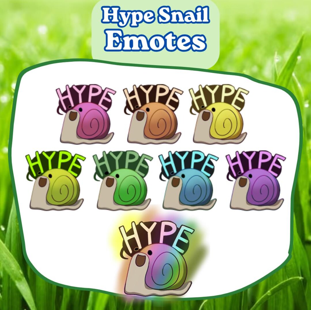 8 HYPE SNAIL Emotes for Twitch, Discord | Stream Assets (digital ...