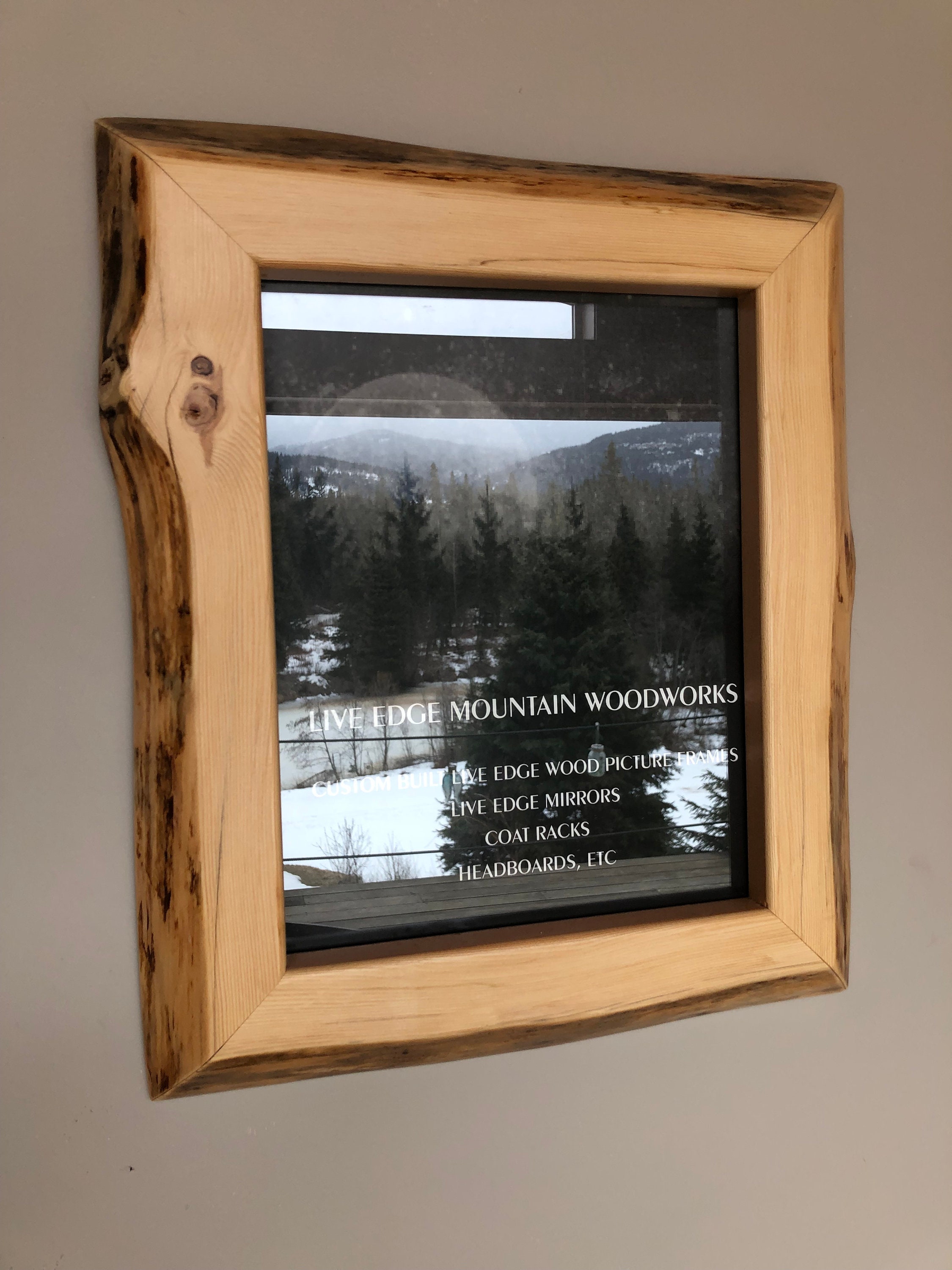 Live Edge Wood Picture Frame Home Decorrustic Frame Wall - Etsy Canada