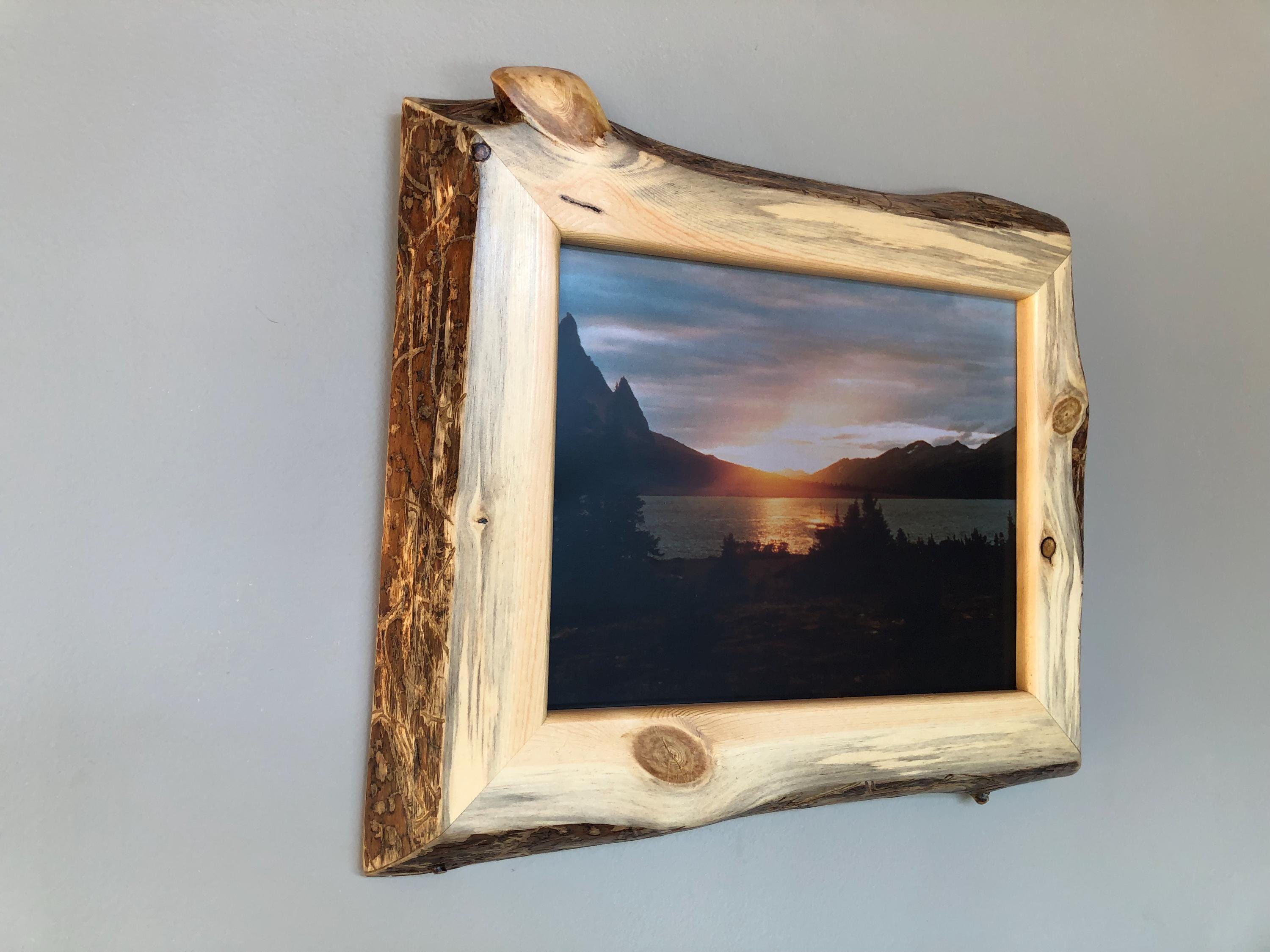 8x10 Live Edge Picture Frame Handmade Rustic Decor Wall Hangings Home ...