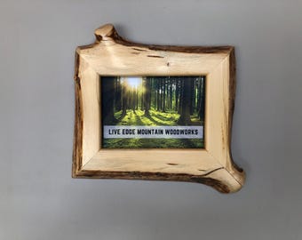 Live Edge Wood Picture Frame, Home Decor,rustic Frame, Wall Decor 10X10 ...