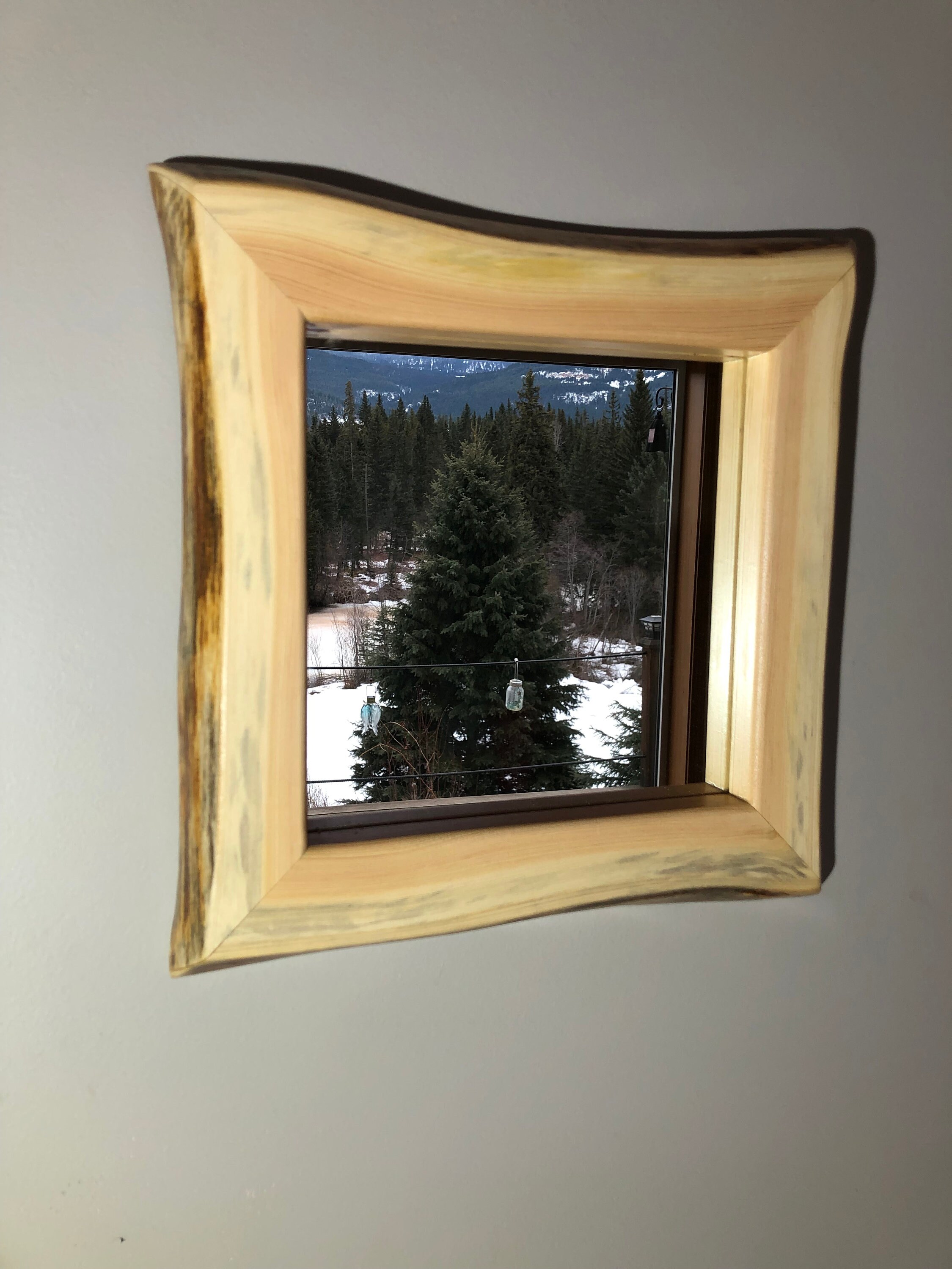 Live Edge Wood Mirror Frame, Home Decor,rustic Frame, Wall Decor 10x10 ...