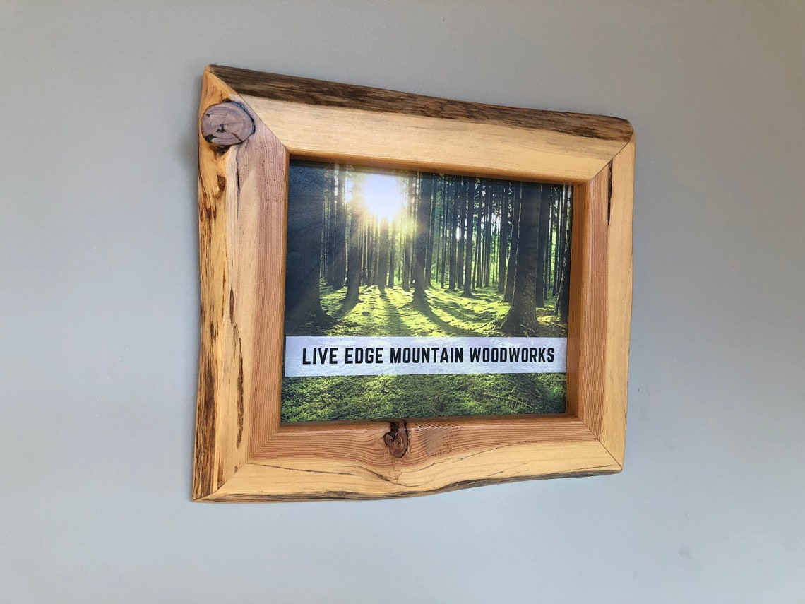 8x10 Live Edge Picture Frame Handmade Rustic Decor Wall - Etsy