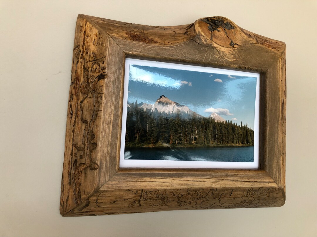 Live Edge Wood Frame Home Decorrustic Frame Wall Decor 5x7 - Etsy