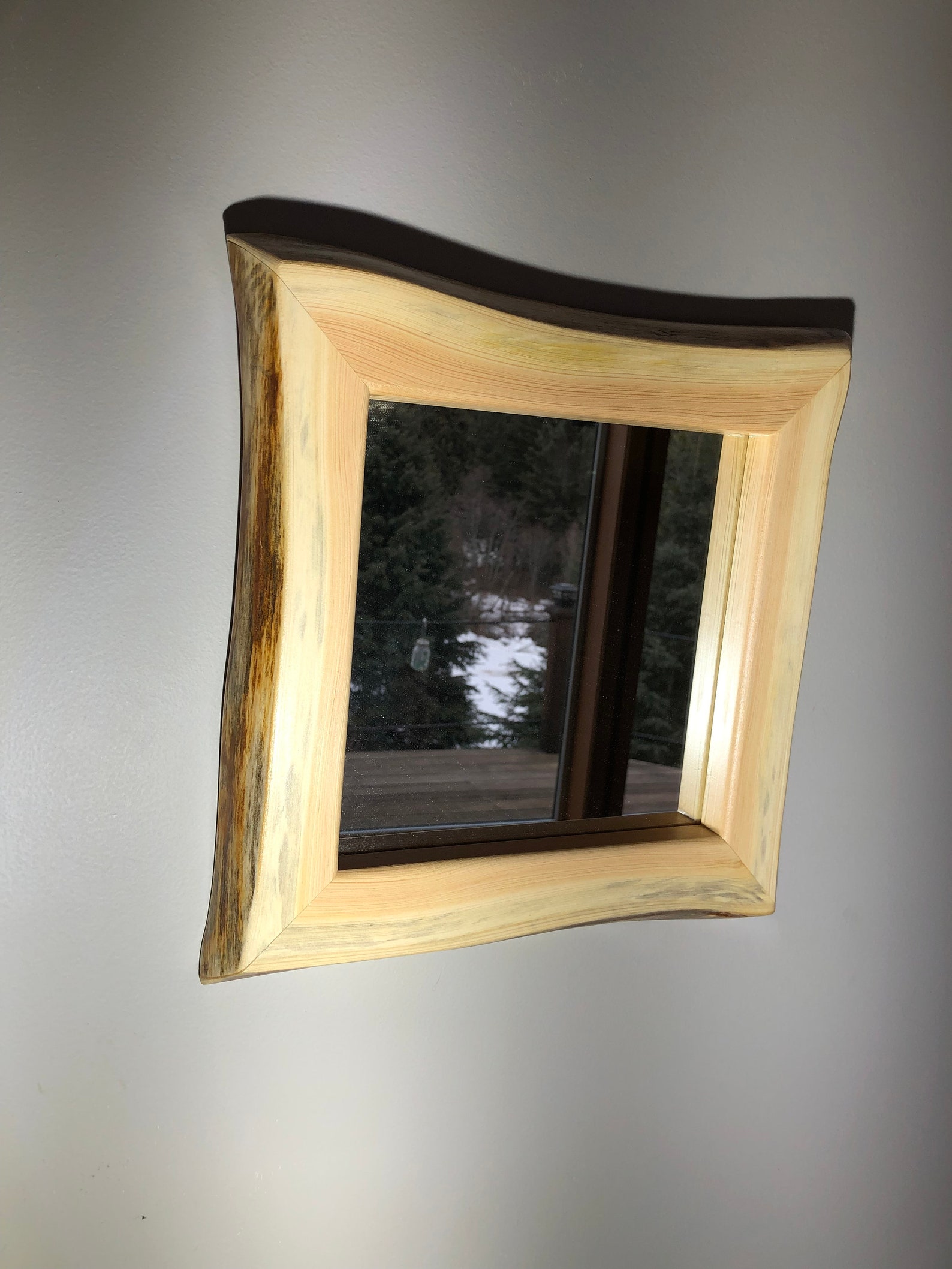 Live Edge Wood Mirror Frame Home Decorrustic Frame Wall - Etsy