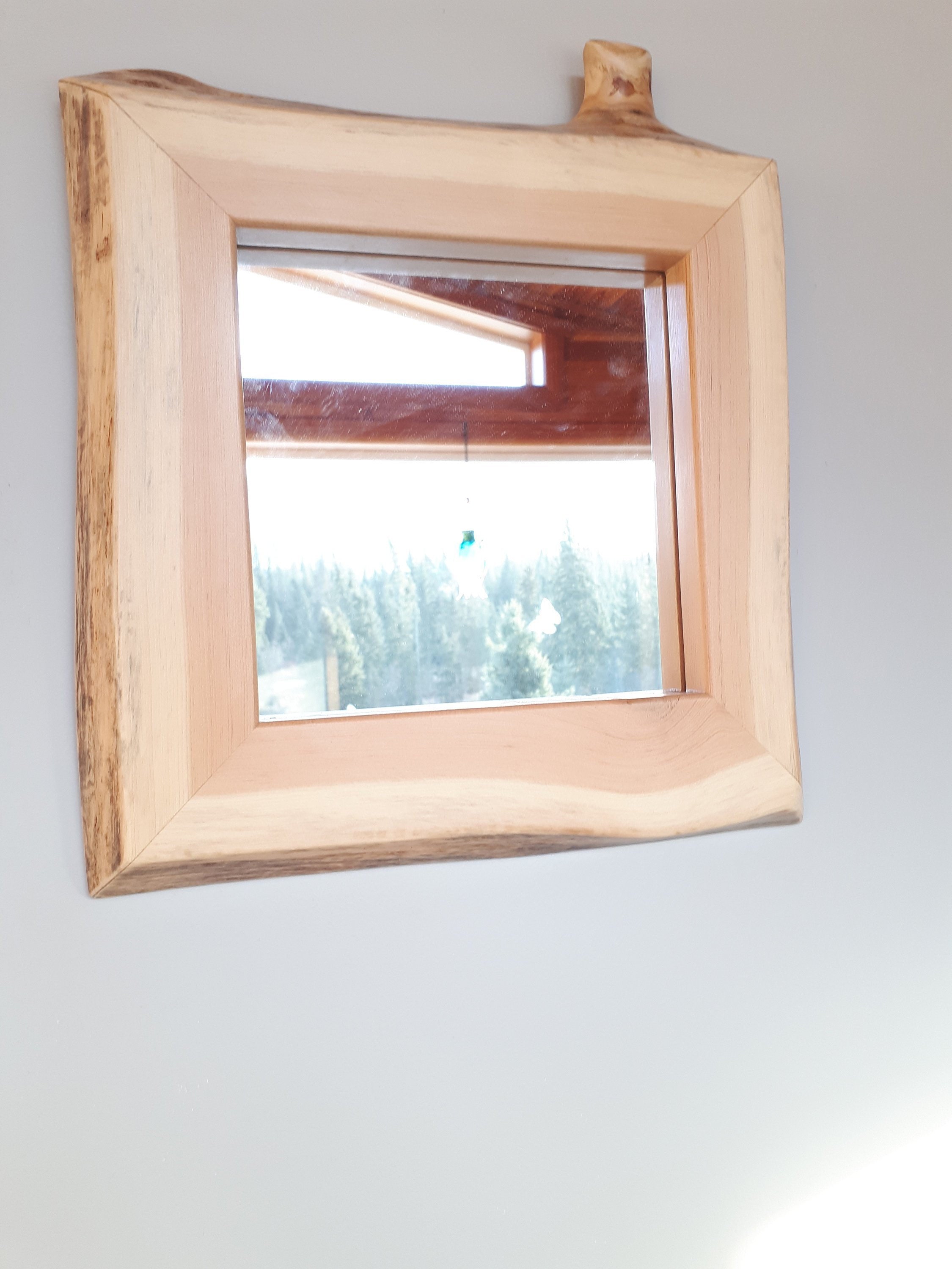 Live Edge Wood mirror frame Home DecorRustic frame Wall | Etsy