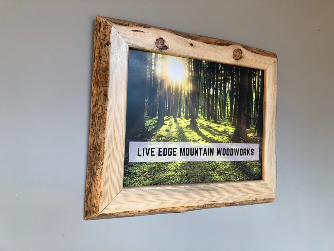 Live Edge Wood Picture Frame Home Decorrustic Frame Wall - Etsy Canada