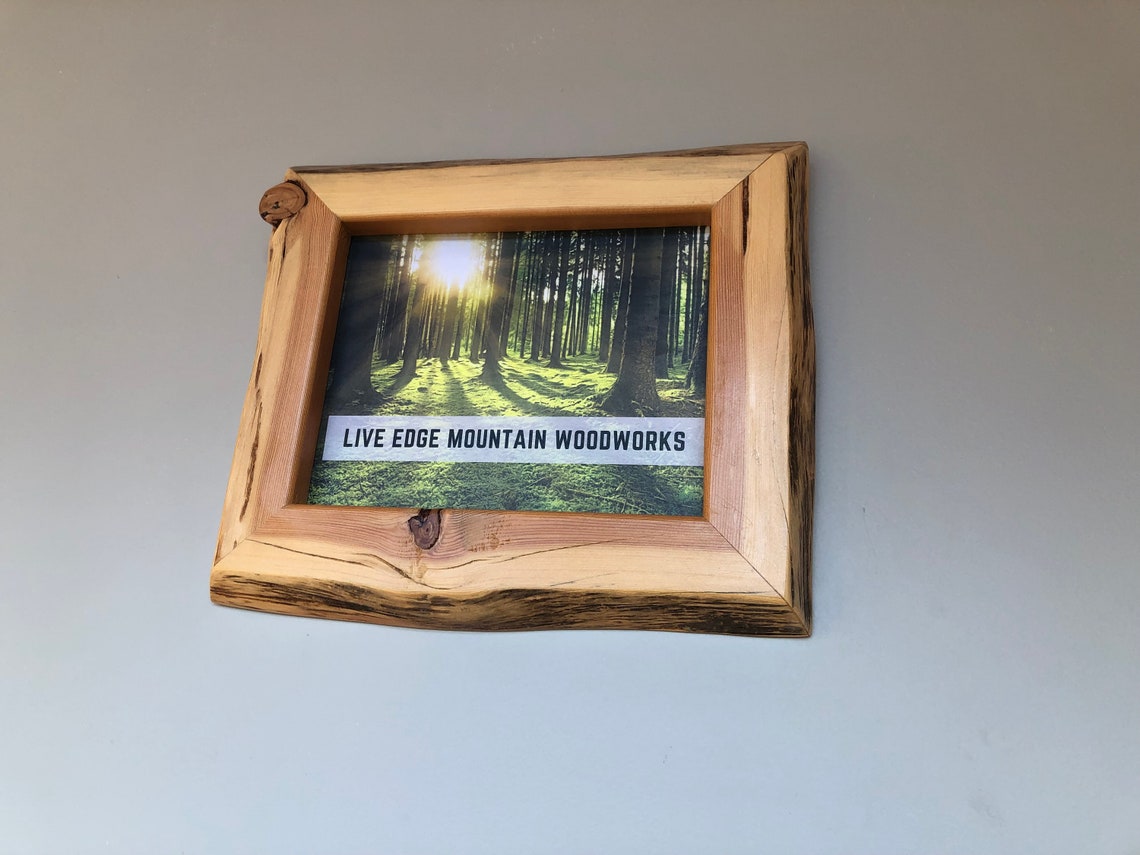 8x10 Live Edge Picture Frame Handmade Rustic Decor Wall - Etsy