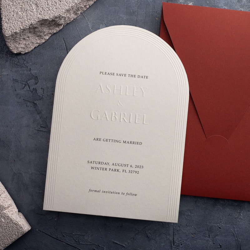 Embossed Invitation - Etsy