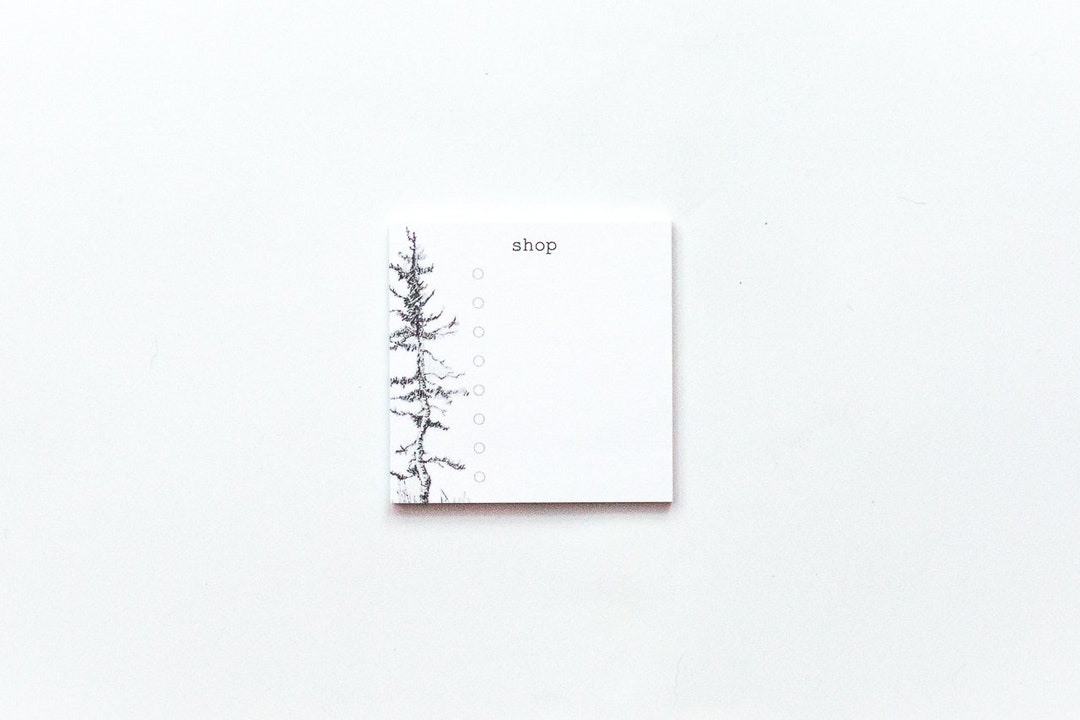 3x3 Sticky Note - Black Spruce - Shopping Pad - Etsy