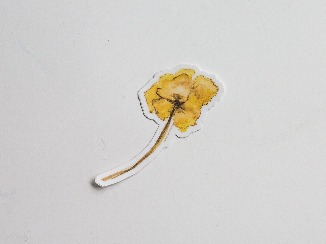Yellow Flower Sticker - Watercolor Artwork - Etsy