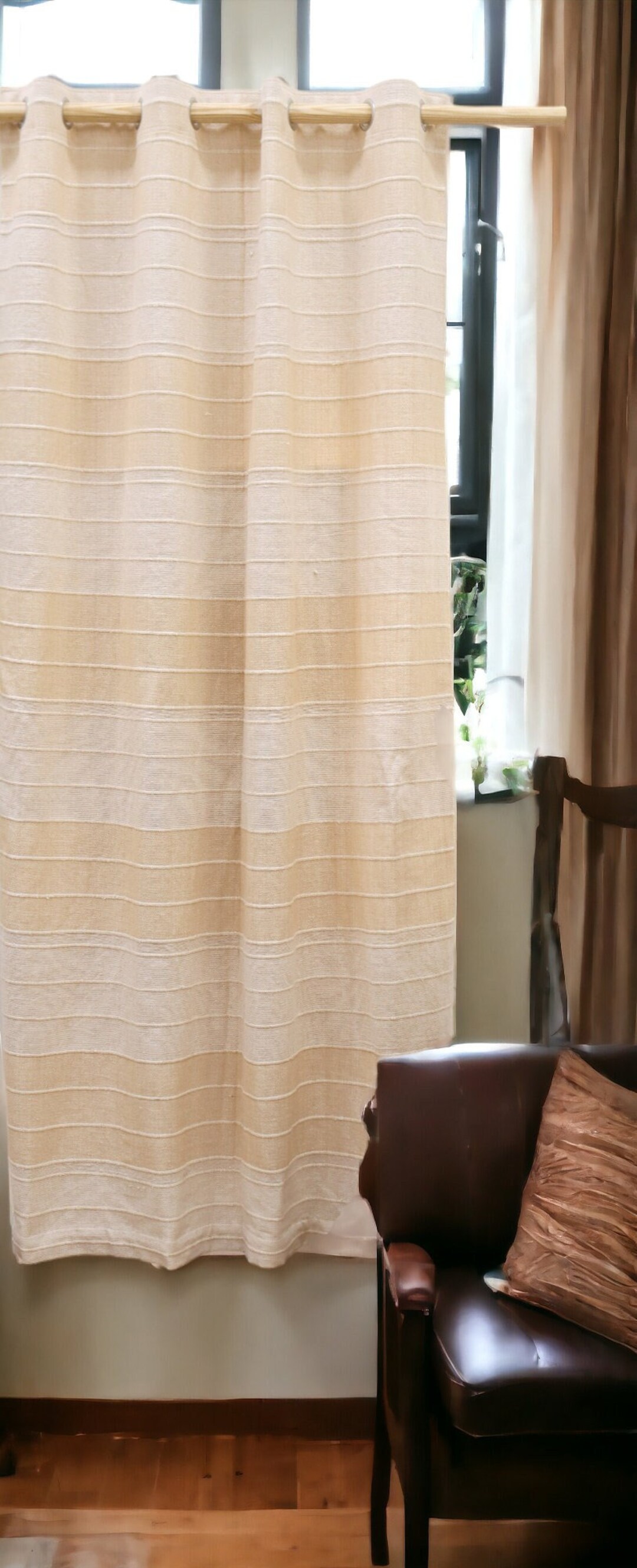 Classic Striped Cotton Curtains Farmhouse Style Curtain Panels Window ...