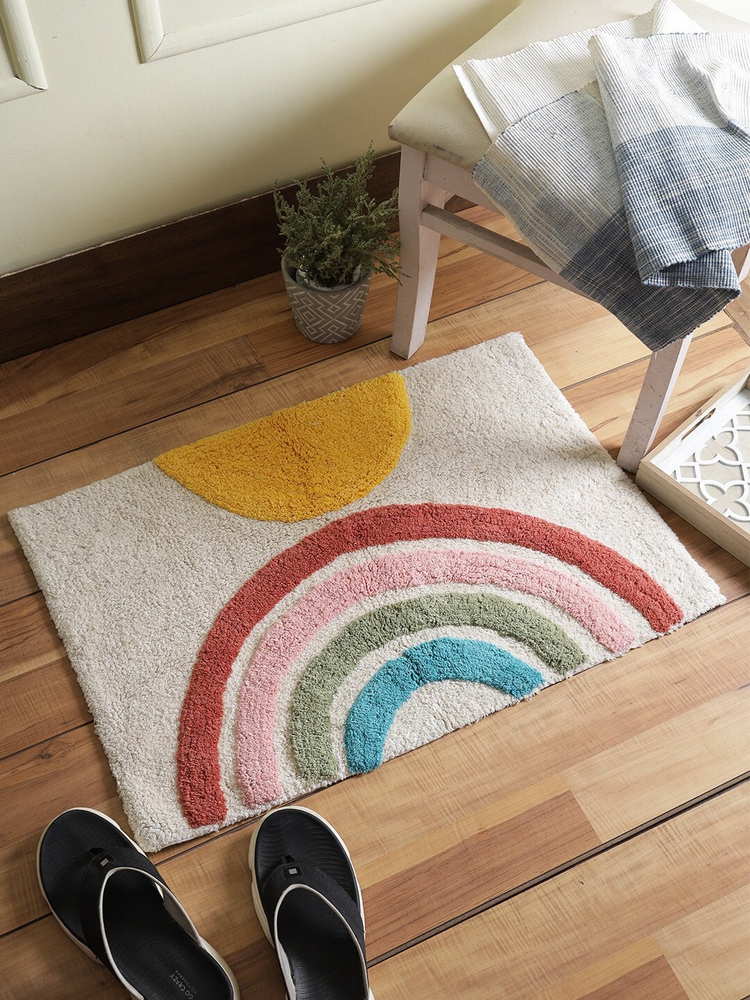 Multi Color Rainbow Pattern Bathmat | Bathroom Accessory | Cotton ...