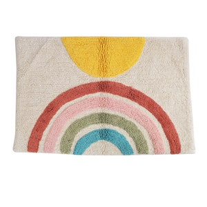 Multi Color Rainbow Pattern Bathmat | Bathroom Accessory | Cotton ...