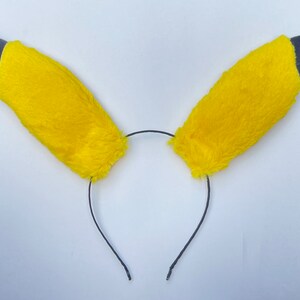 Pikachu Ears + Stand-up Tail Pokemon Headband for Costume, Cosplay ...