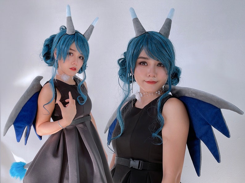 Mega Charizard Costume Headband Horns Wings and Tail/ - Etsy