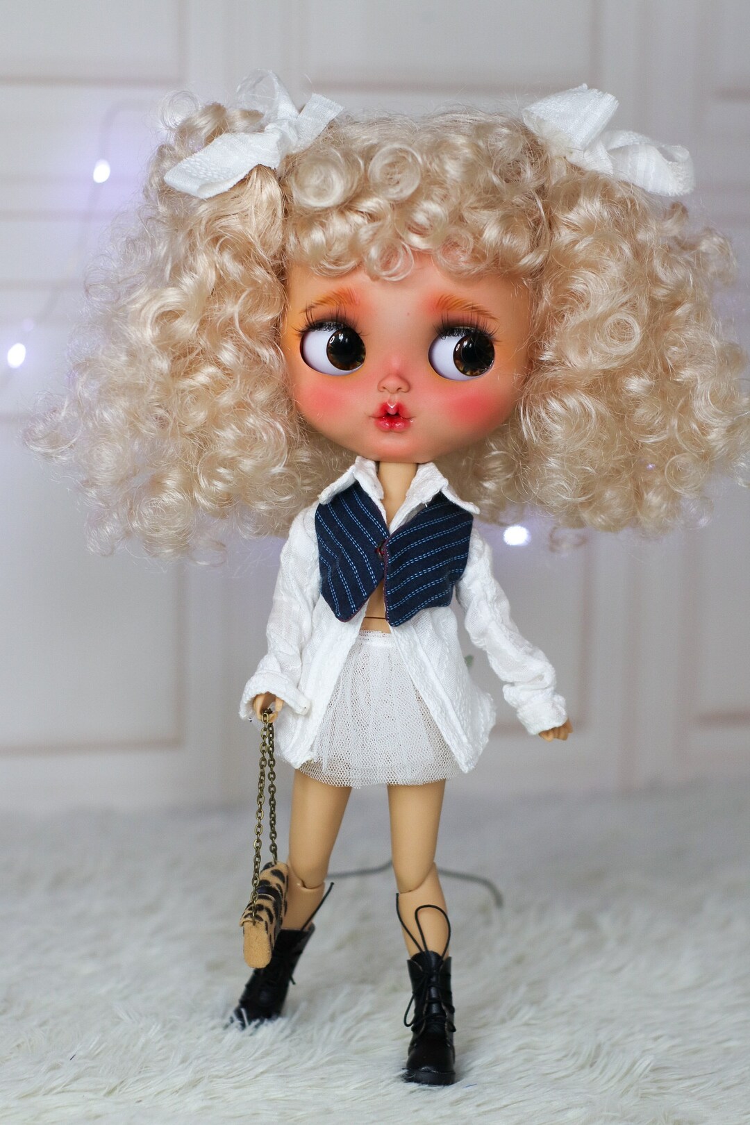 Custom Blythe Princess Light Tan Skin OOAK Doll Carved Doll Fullset - Etsy