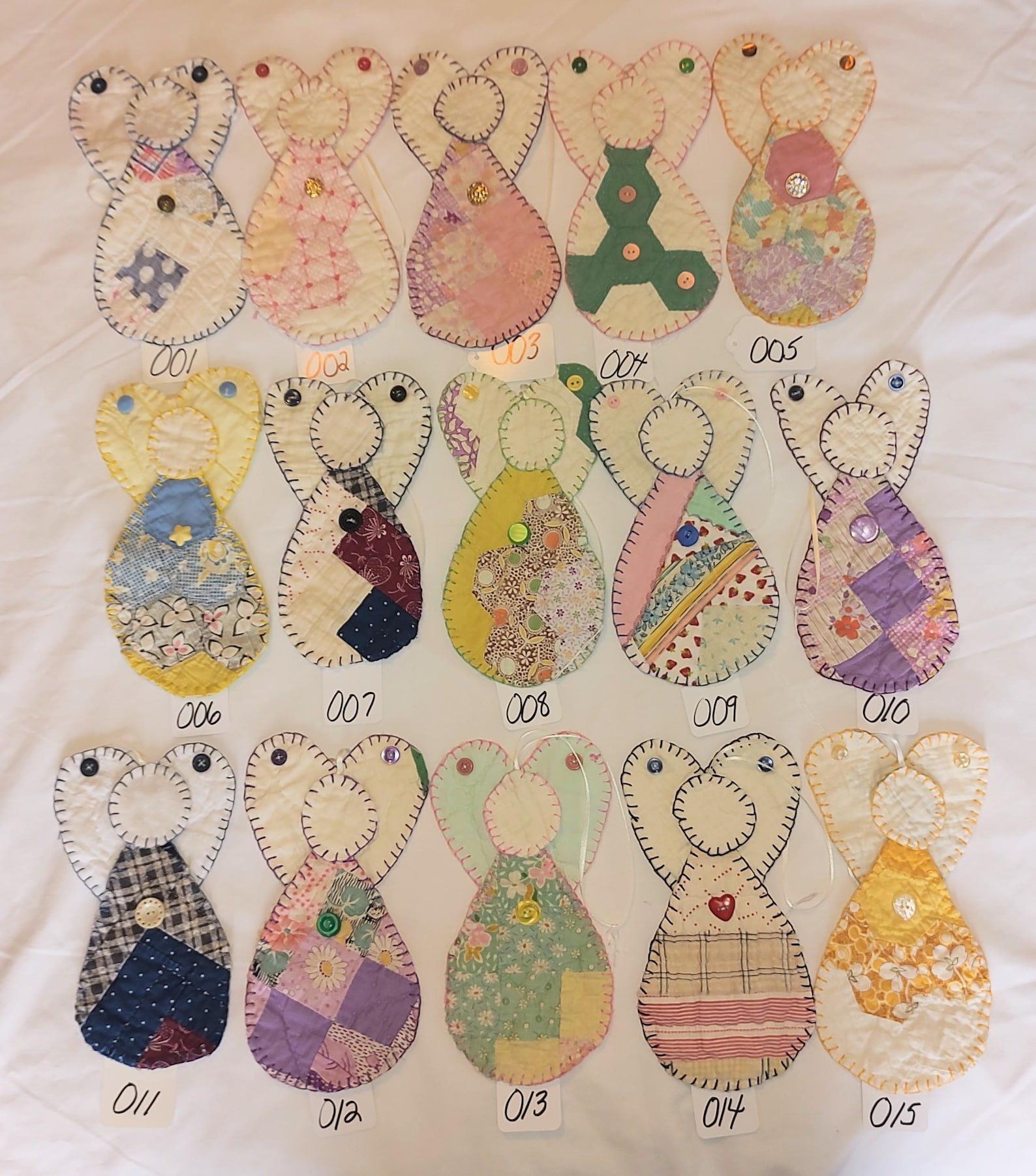 Quilted Handmade Angel Ornaments Made From Repurposed Vintage Quilts ...