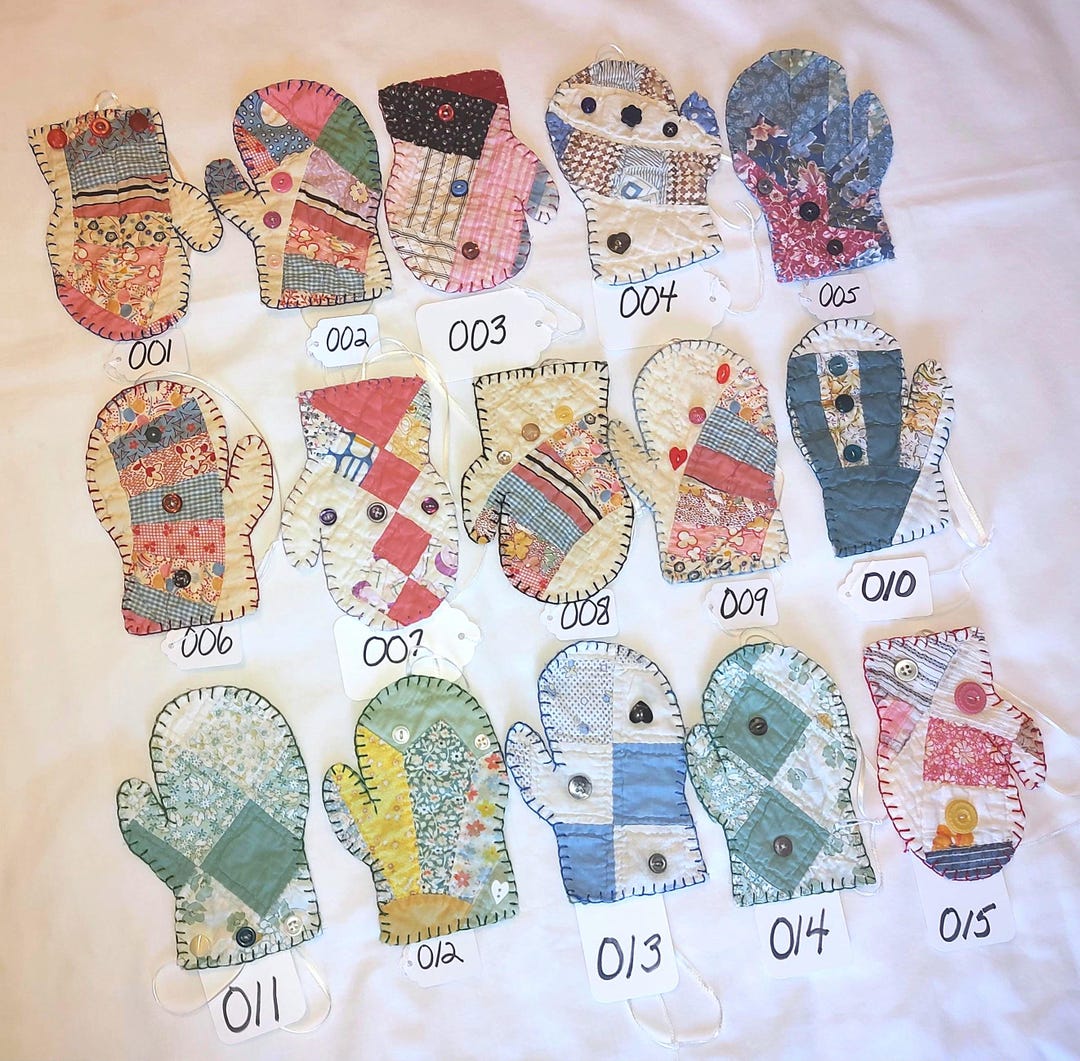 Vintage Quilt Mitten Ornament - Etsy