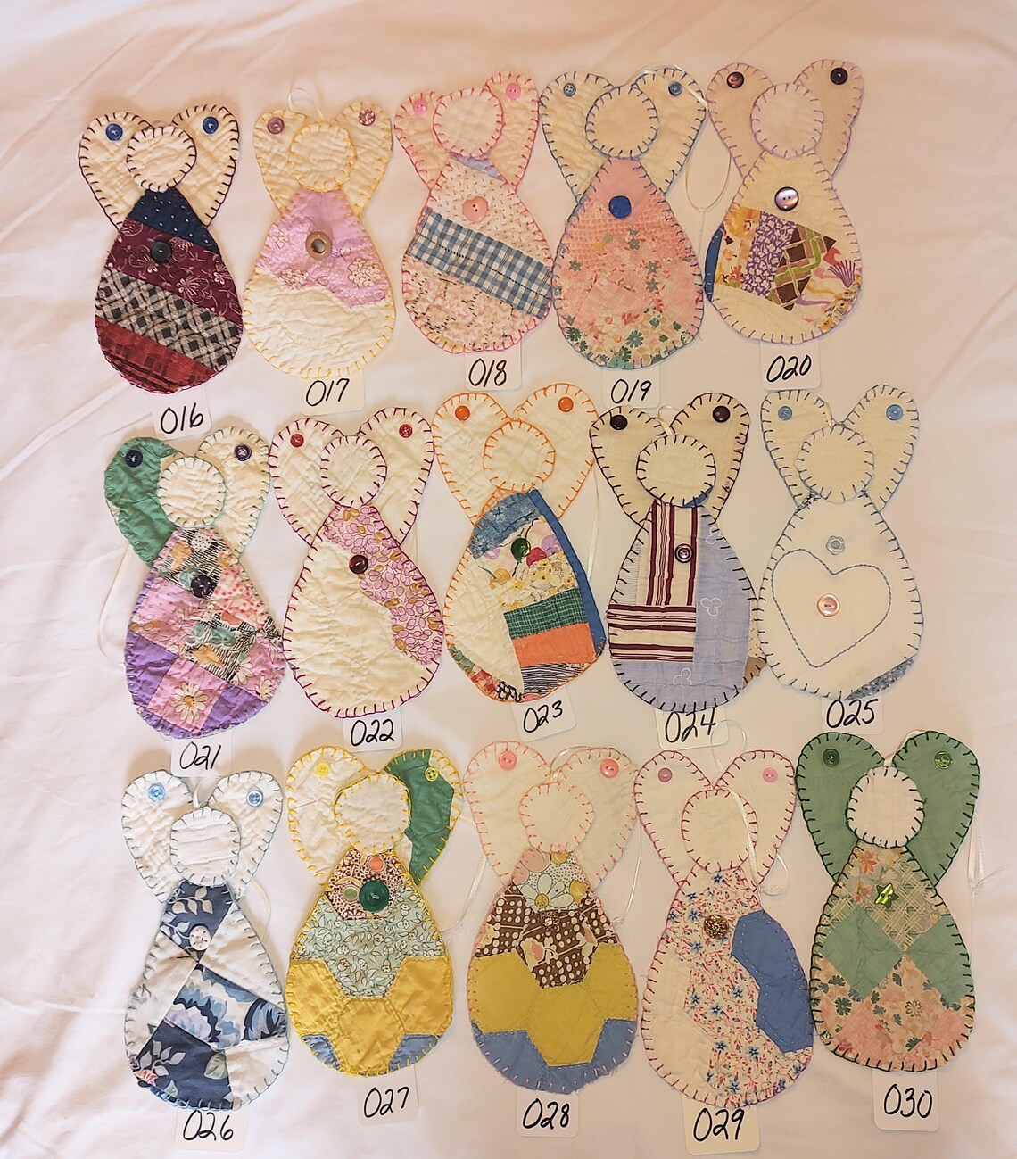 Quilted Handmade Angel Ornaments Made From Repurposed Vintage Quilts ...