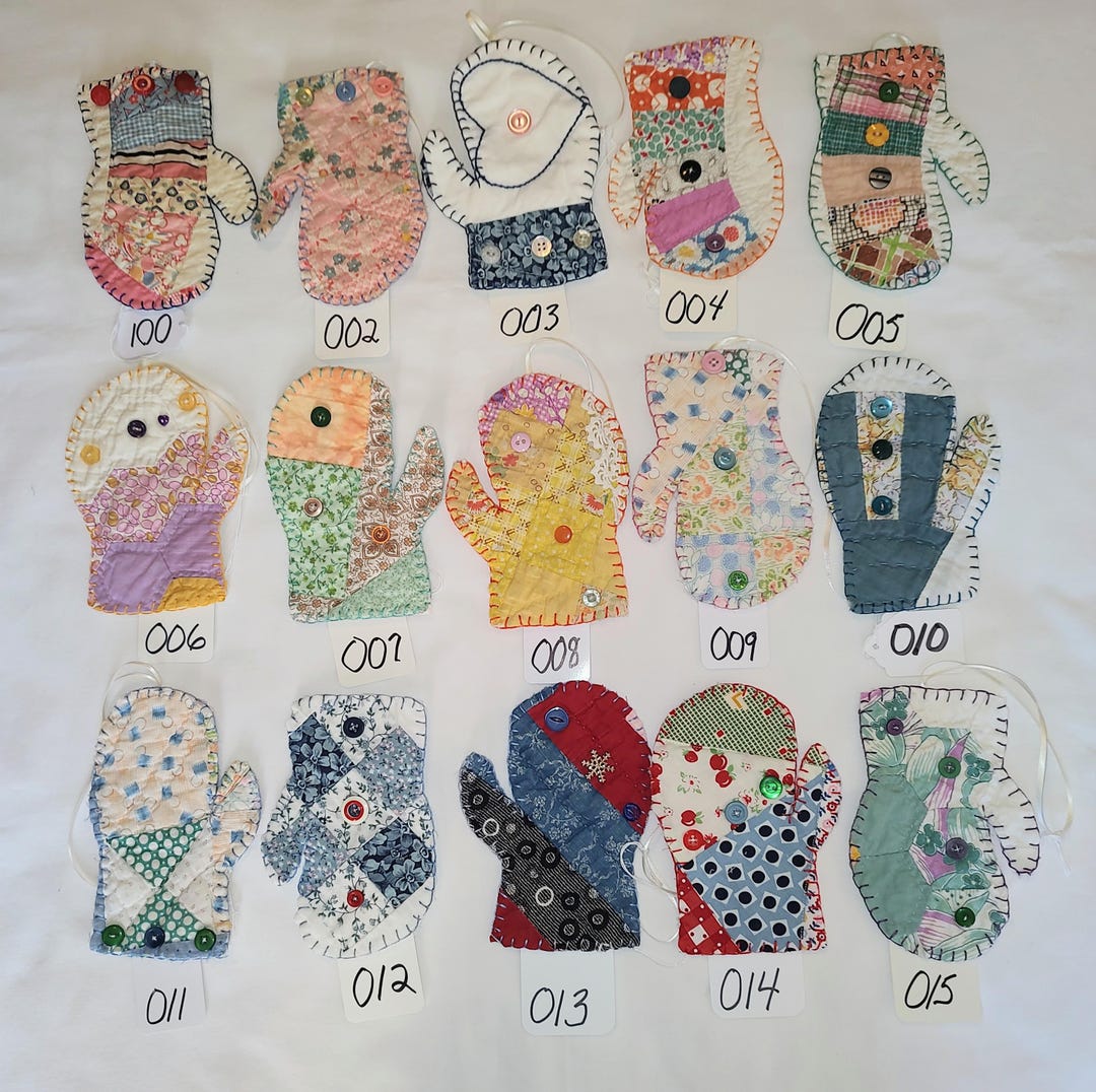 Vintage Quilt Mitten Ornament - Etsy