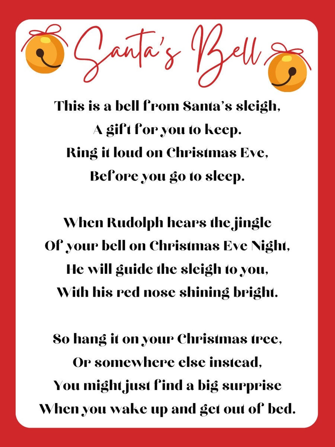 Santa Bell Digital Label - Etsy