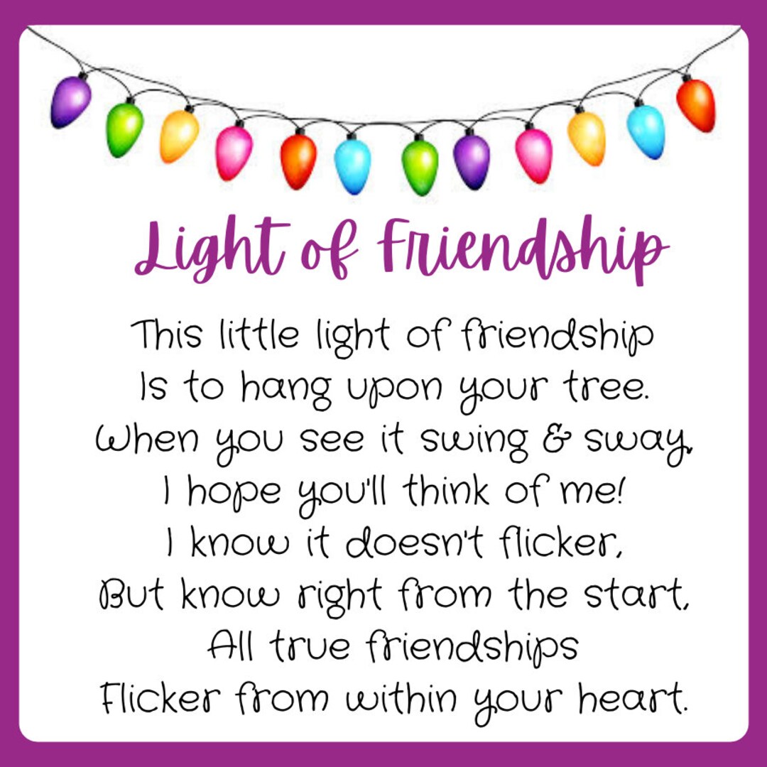 Light of Friendship Card, Topper and Bag - Etsy