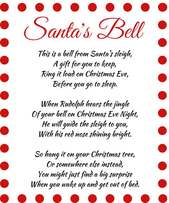 Santa Bell Digital Label | Etsy