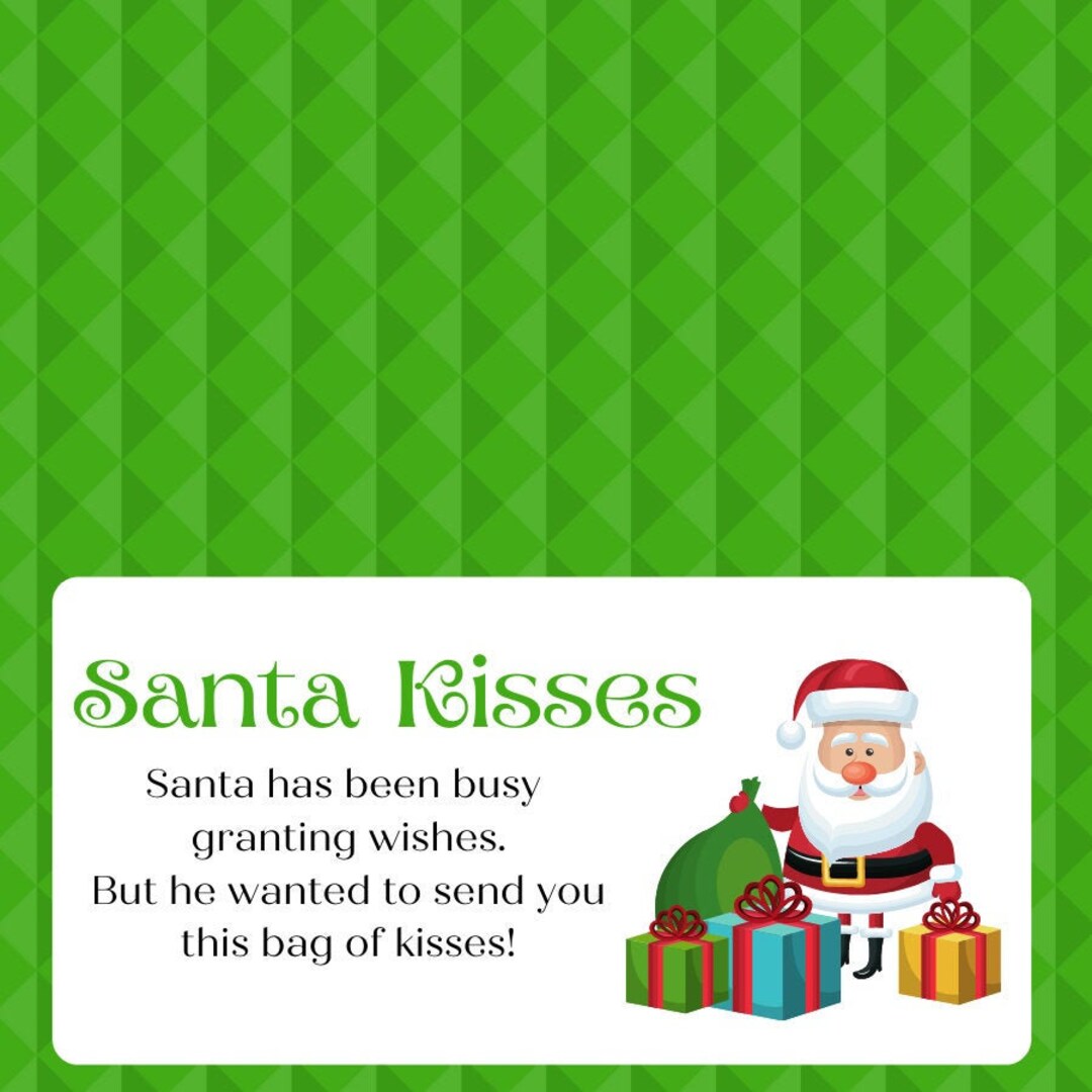 Santa Kisses Digital Label - Etsy
