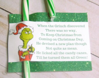 Grinch Candy Cane Holders - Etsy