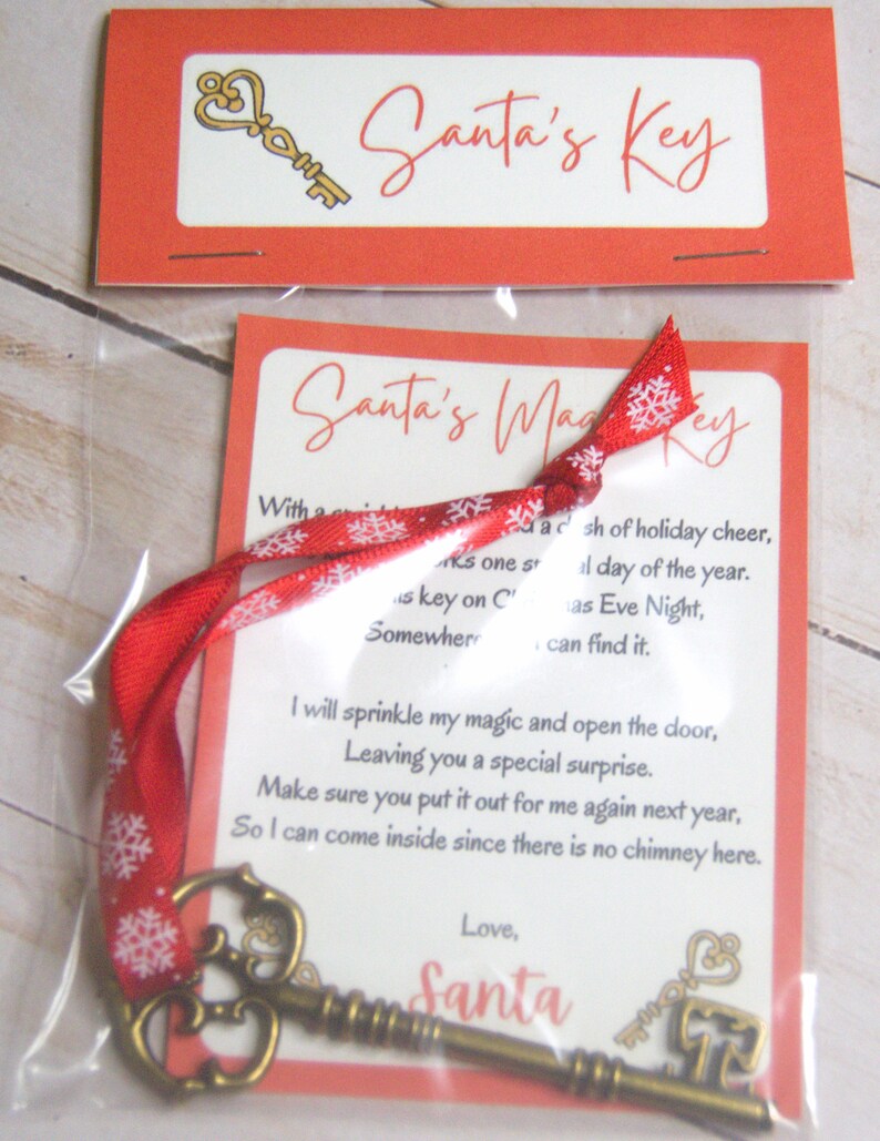 Santa Key Card Topper and Bag - Etsy