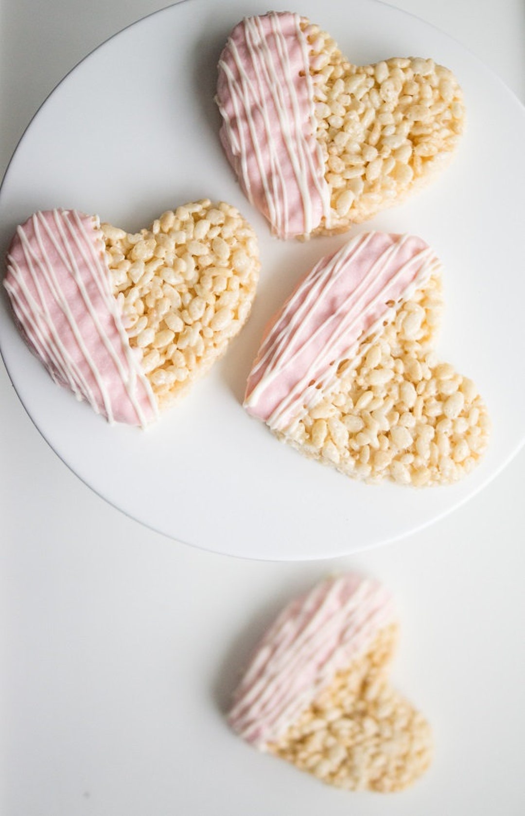 6 Valentine Heart Rice Crispy Treat Valentine Snack Heart Shaped Treat ...