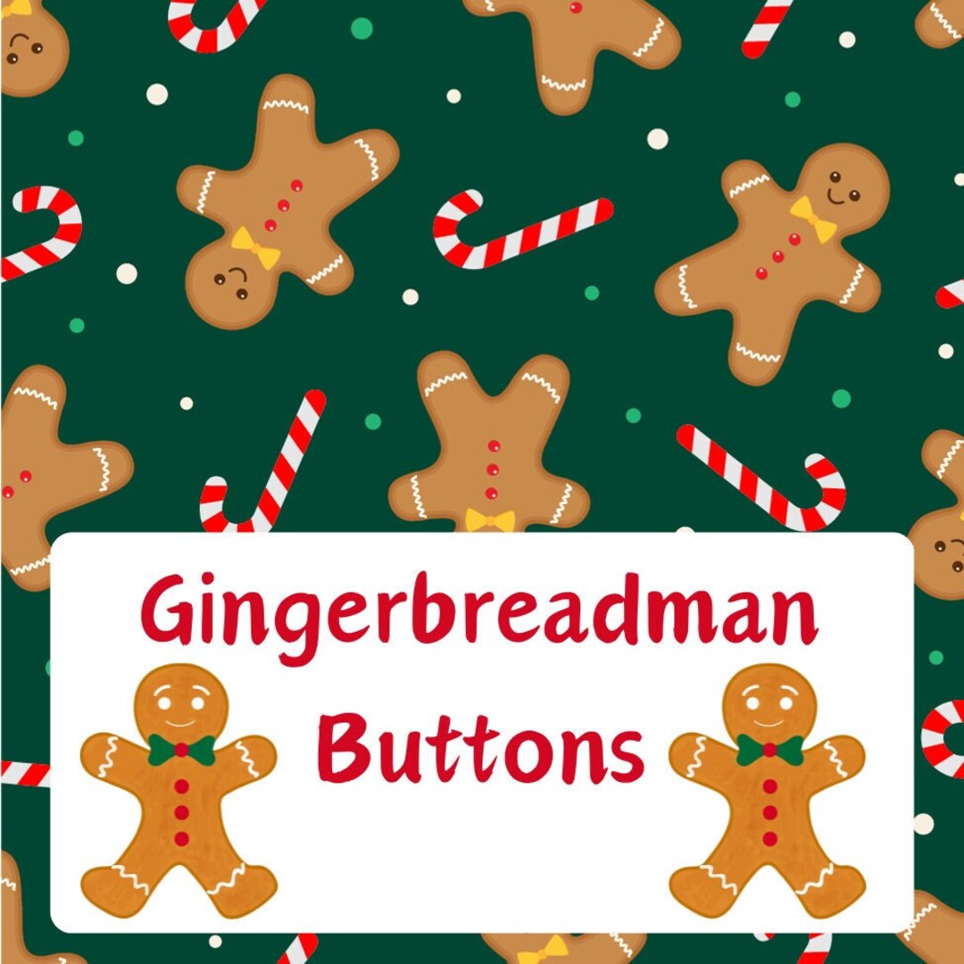 Gingerbreadman Buttons Toppers Digital Label - Etsy