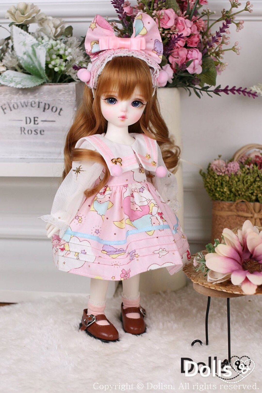 BJD Clothes Pink Dress With Hairband for YOSD USD 26cm 1/6 - Etsy