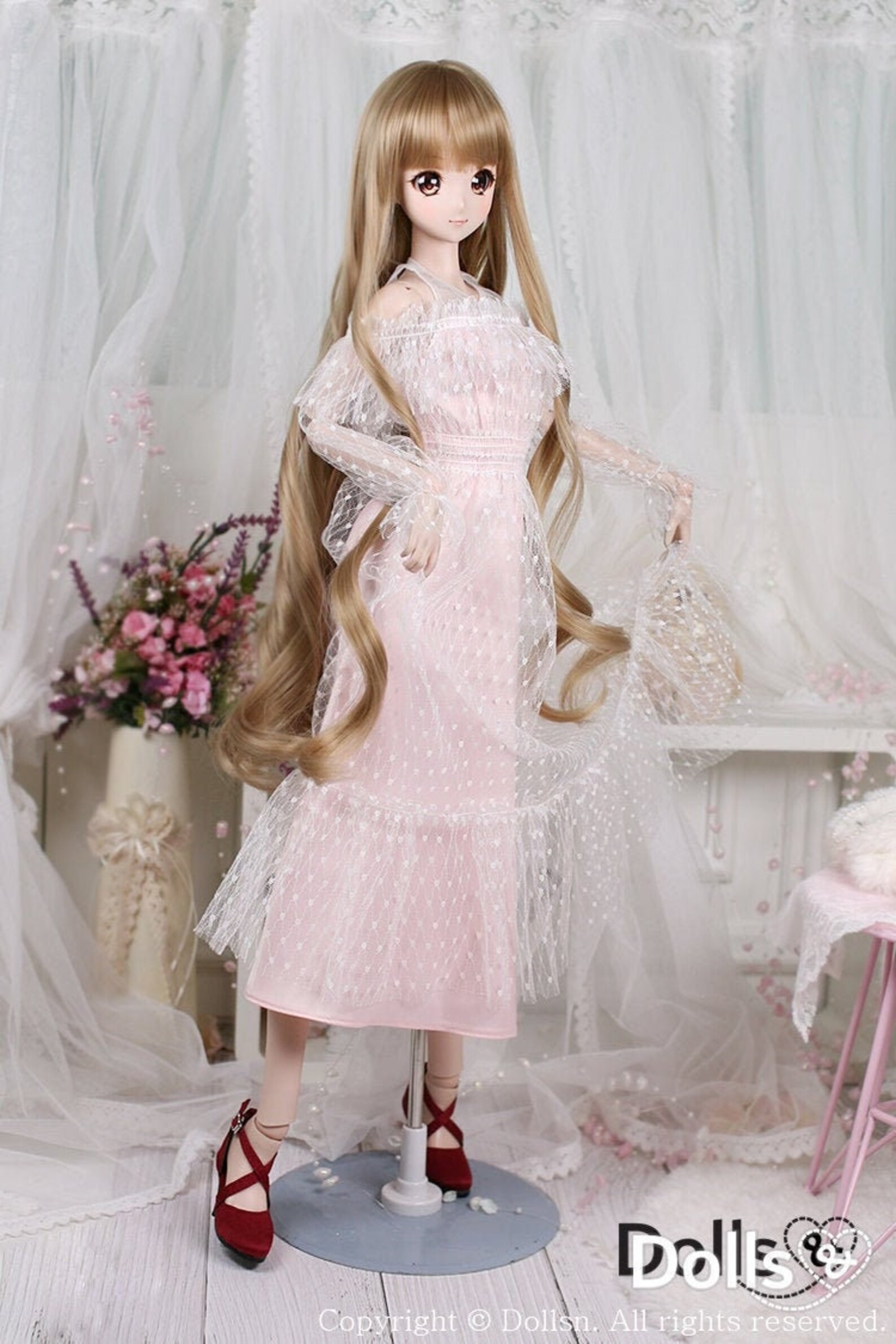 BJD Clothes Pink Dot Lace One-piece for Smartdoll DD SD 60cm - Etsy